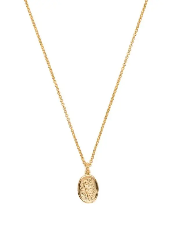 DOWER AND HALL St. Christopher Pendant Necklace - Gold