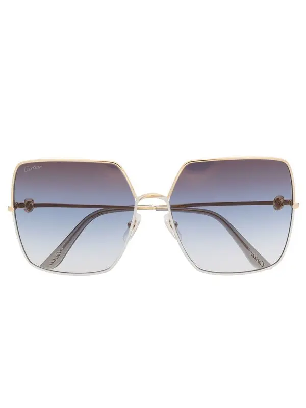 Cartier Oversized-frame Gradient Sunglasses - Gold
