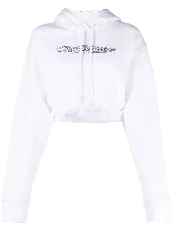 Off-White Cropped Hoodie