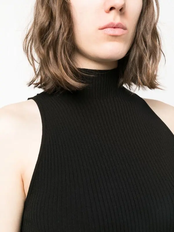 TWINSET Mock-neck Ribbed Top