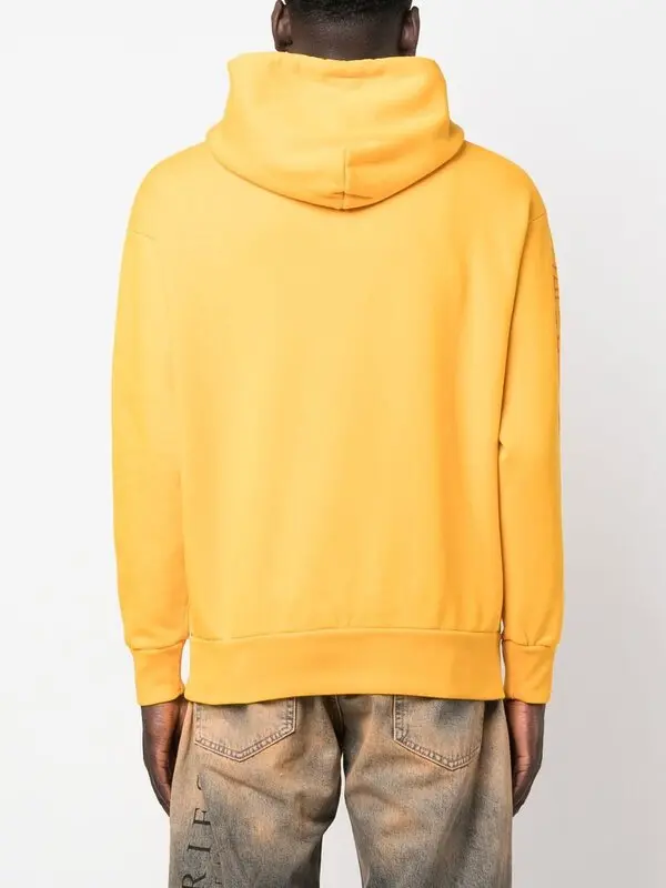 Aries Embroidered-logo Pullover Hoodie - Yellow