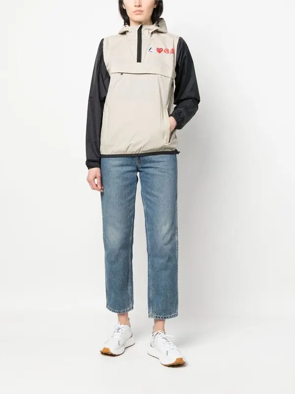 Play Comme Des Garcon Hooded Pullover Jacket - Neutrals