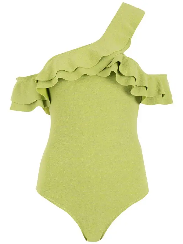 CLUBE BOSSA Ruffle-trimmed One-piece Swimsuit - Green