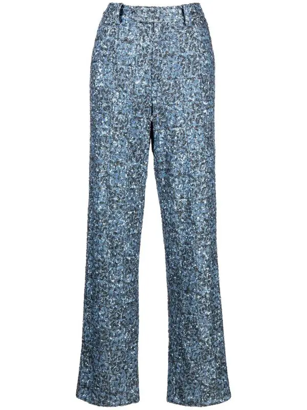 Zadig&Voltaire Sequin-embellished Straight-leg Trousers - Blue