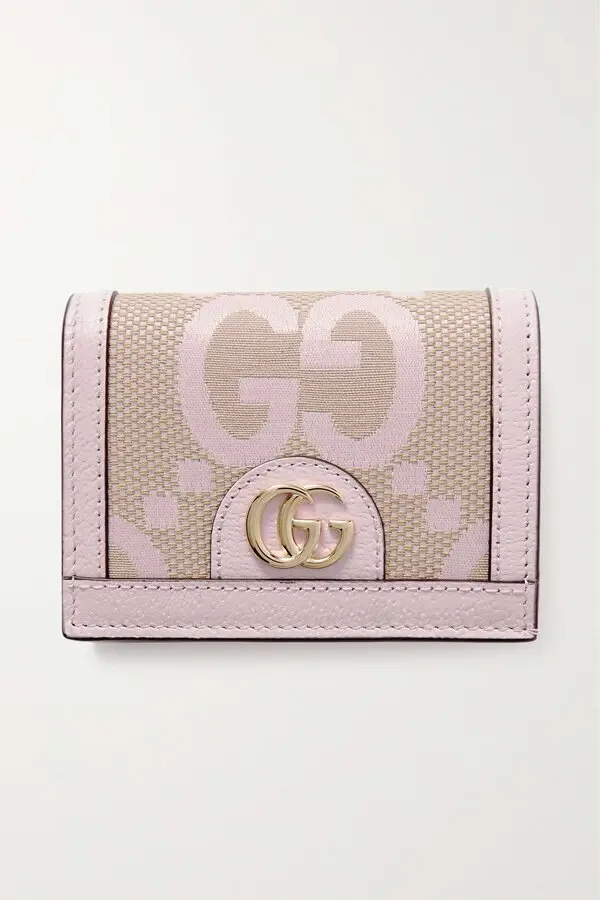 Gucci Ophidia Canvas-jacquard Trimmed Textured-leather Wallet