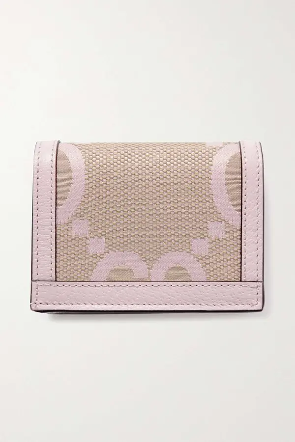 Gucci Ophidia Canvas-jacquard Trimmed Textured-leather Wallet