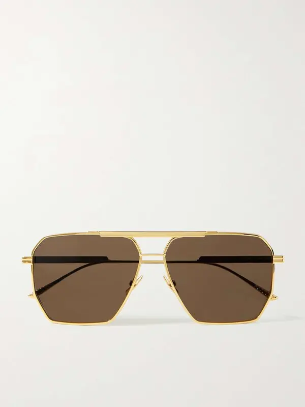 Bottega Veneta Original Aviator Sunglasses - Gold