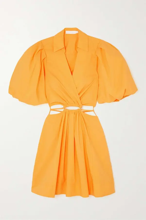 Simkhai Aulora Cutout Cotton-blend Poplin Mini Dress