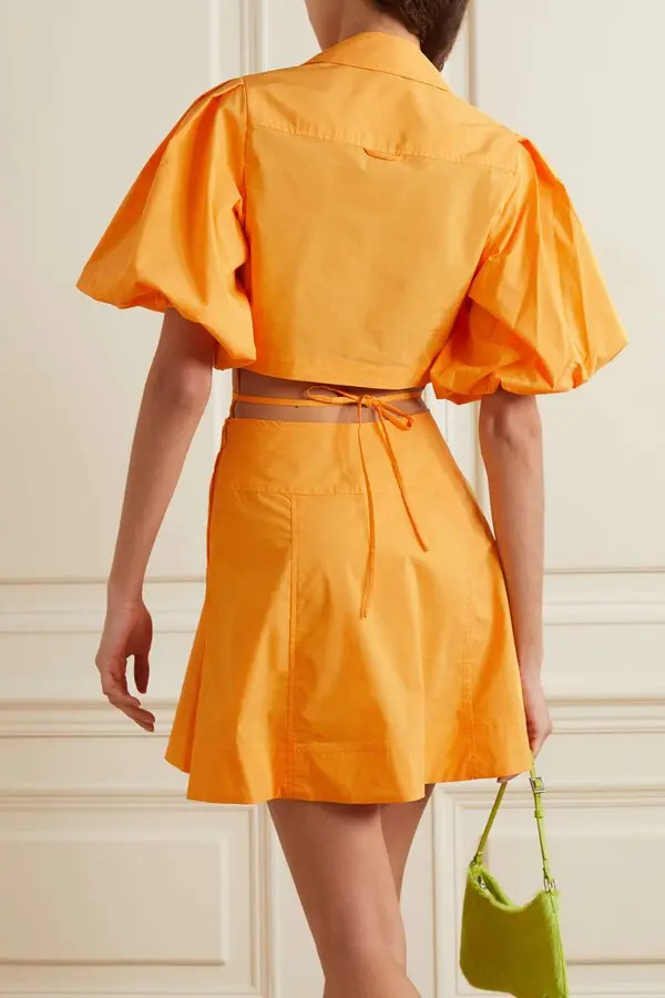 Simkhai Aulora Cutout Cotton-blend Poplin Mini Dress