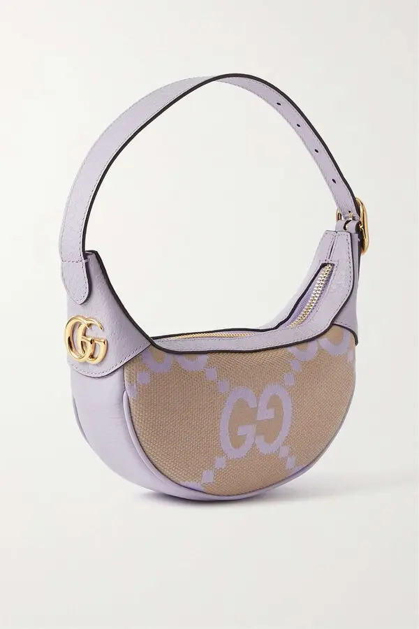 Gucci Ophidia Mini Textured-leather Trimmed Canvas-jacquard Shoulder Bag