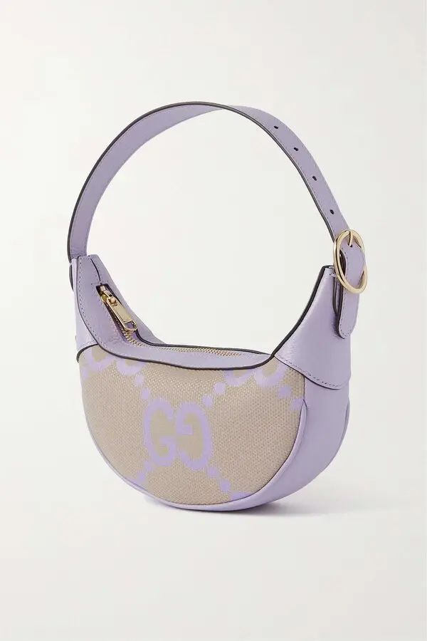 Gucci Ophidia Mini Textured-leather Trimmed Canvas-jacquard Shoulder Bag