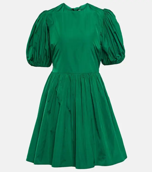 Red Valentino Puff-sleeve Taffeta Minidress