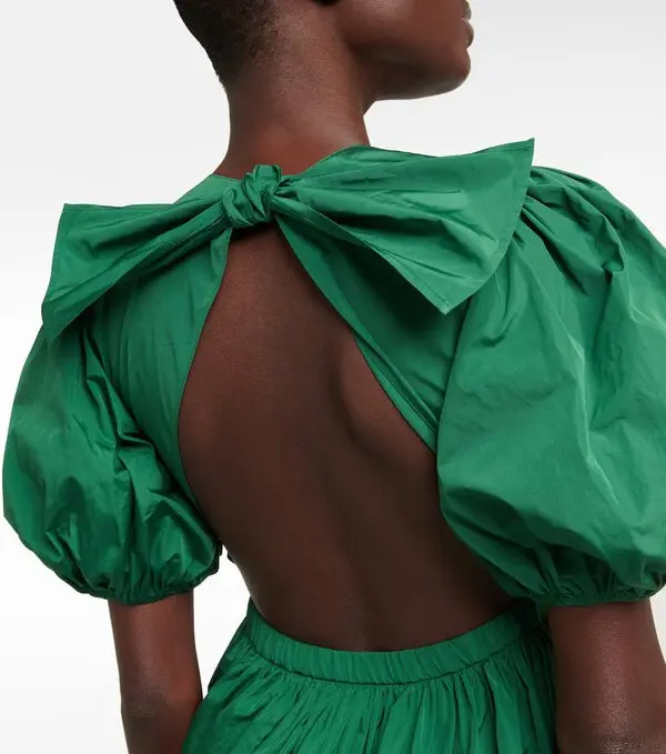 Red Valentino Puff-sleeve Taffeta Minidress
