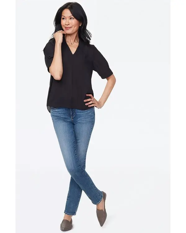 NYDJ Oversized V-neck Top - Black
