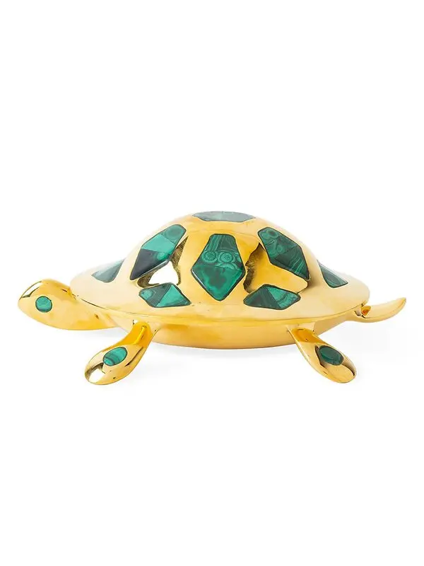 Jonathan Adler Brass & Malachite Turtle Box