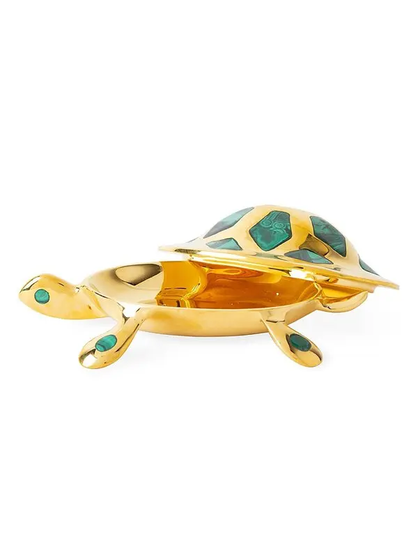 Jonathan Adler Brass & Malachite Turtle Box