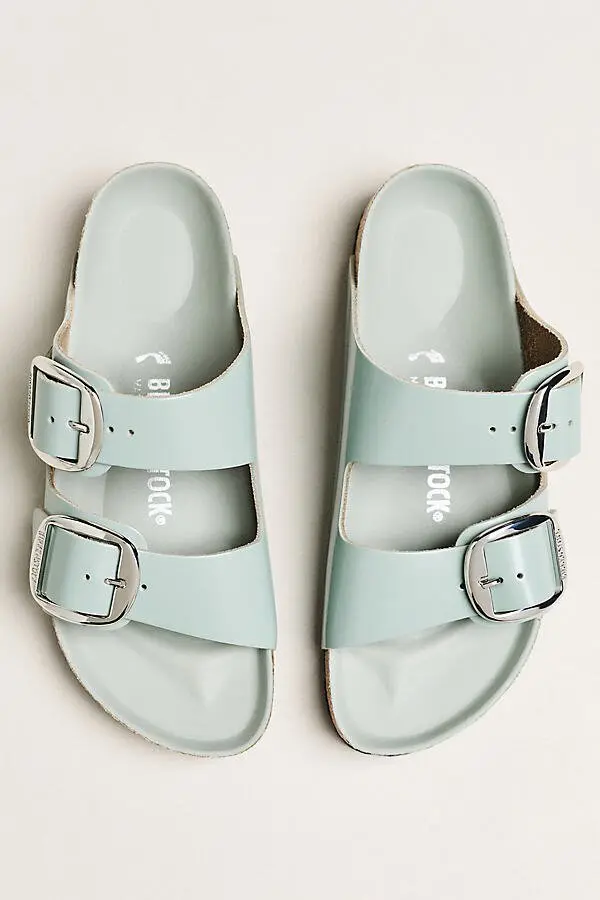 BIRKENSTOCK Arizona Big Buckle High Shine Sandals - Pure Sage