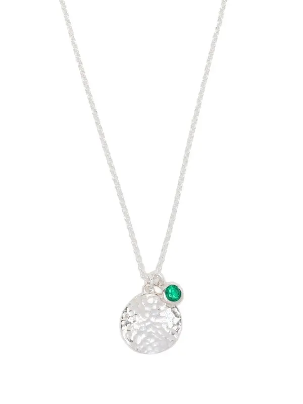 DOWER AND HALL Green Garnet Pendant Necklace - Silver