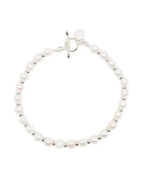 DOWER AND HALL Pearl T-clasp Bracelet - White