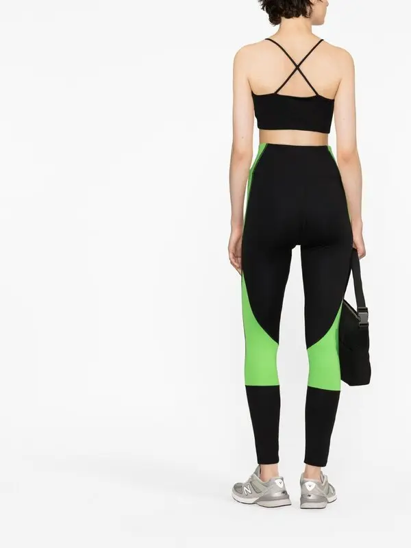GANNI Logo-print Panelled Leggings - Black