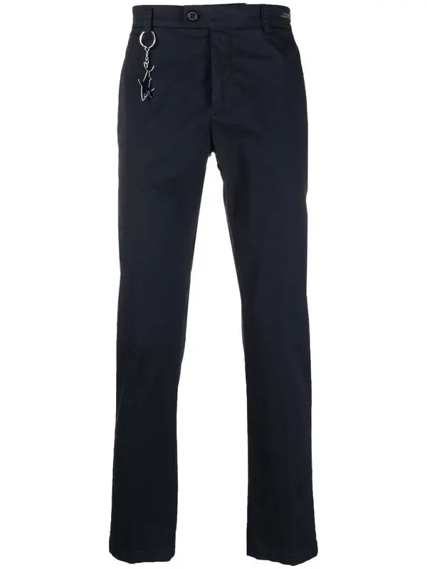 Paul & Shark Keyring-detail Straight-leg Chinos - Blue