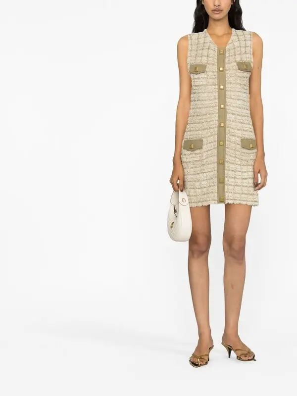 Balmain Tweed Sleeveless Dress
