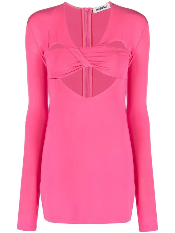 AMBUSH Cut-out Mini Dress - Pink