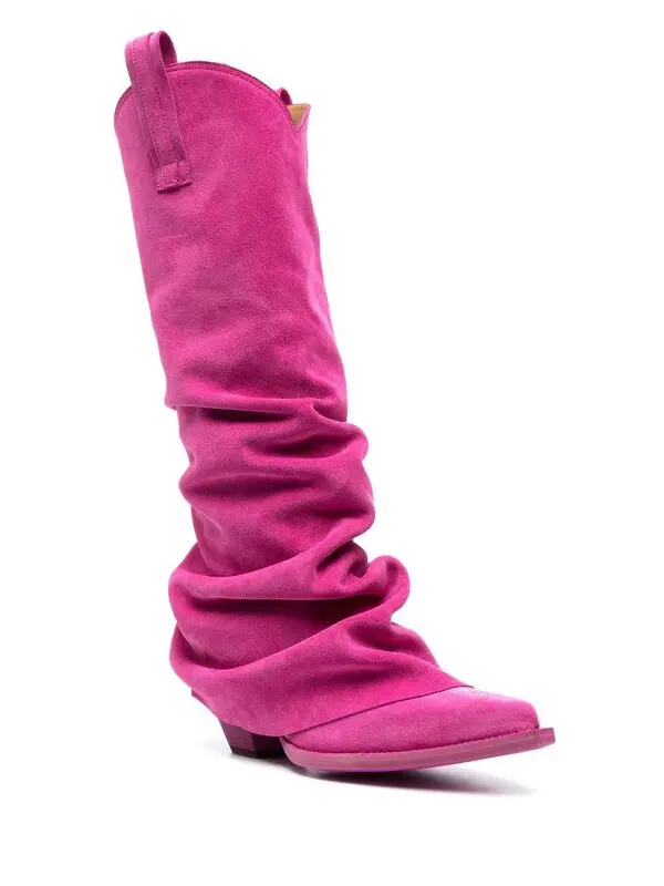 R13 Gathered Western Knee-high Boot