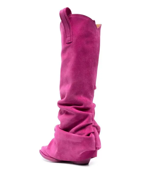R13 Gathered Western Knee-high Boot
