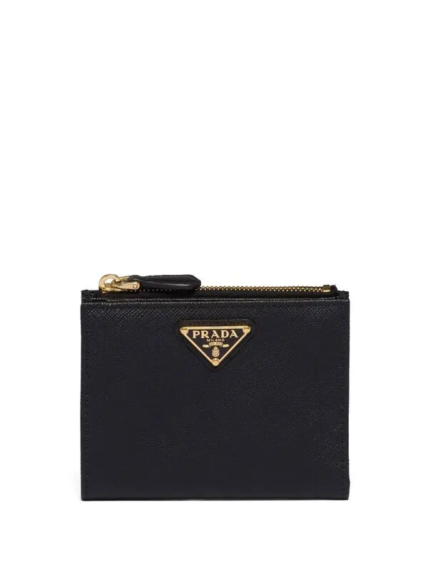 Prada Triangle-logo Saffiano Leather Wallet - Black