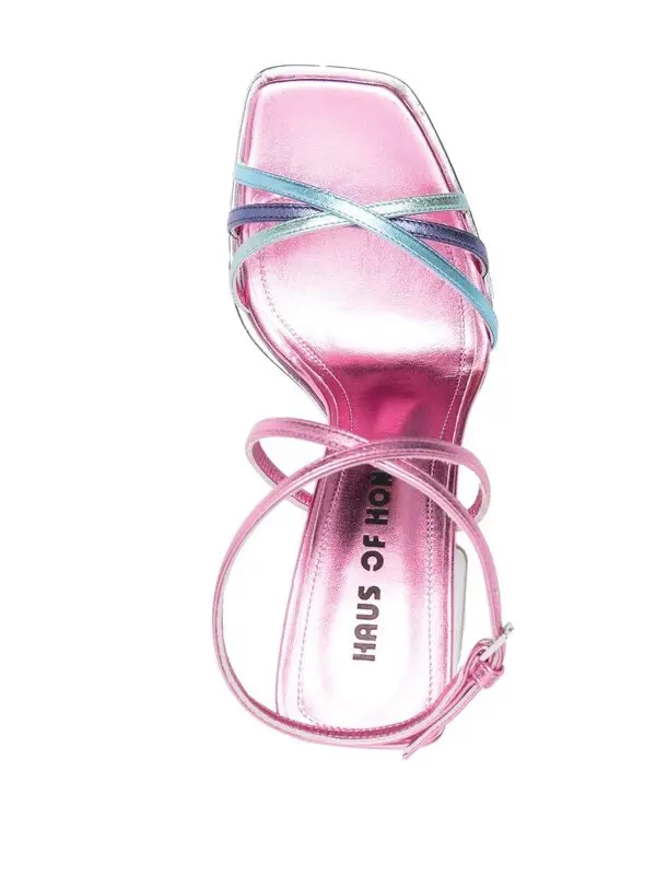 HAUS OF HONEY Strappy Platform Sandals - Pink