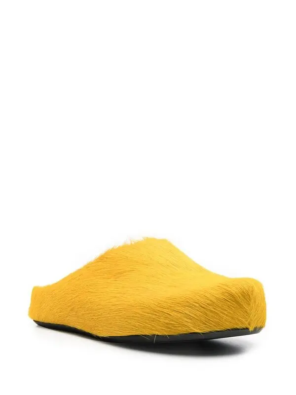 Marni Fussbet Sabot Calf-hair Slippers - Yellow