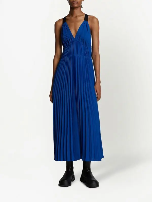 Proenza Schouler White Label Pleated Tank Midi Dress - Blue