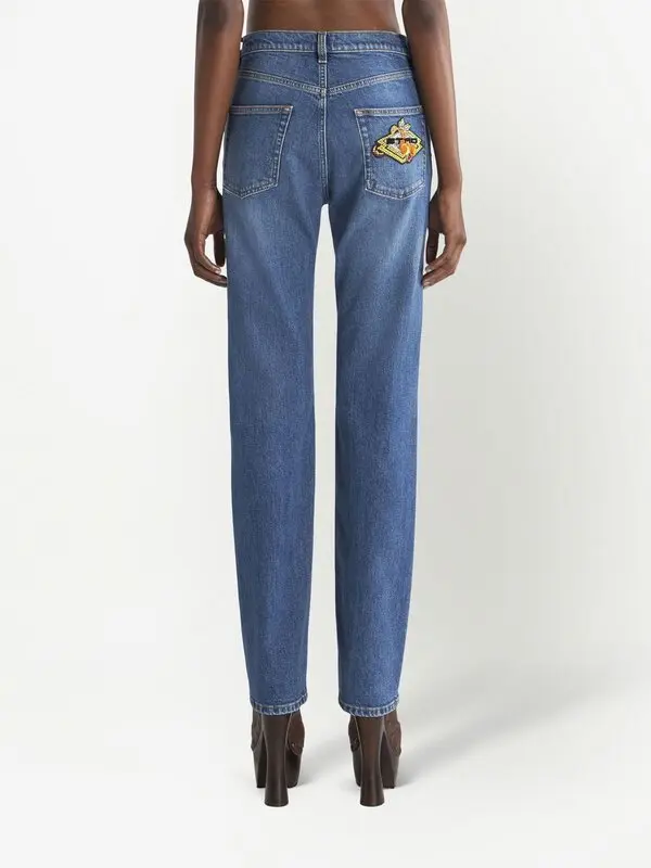 Etro Logo-appliqué Straight-leg Jeans