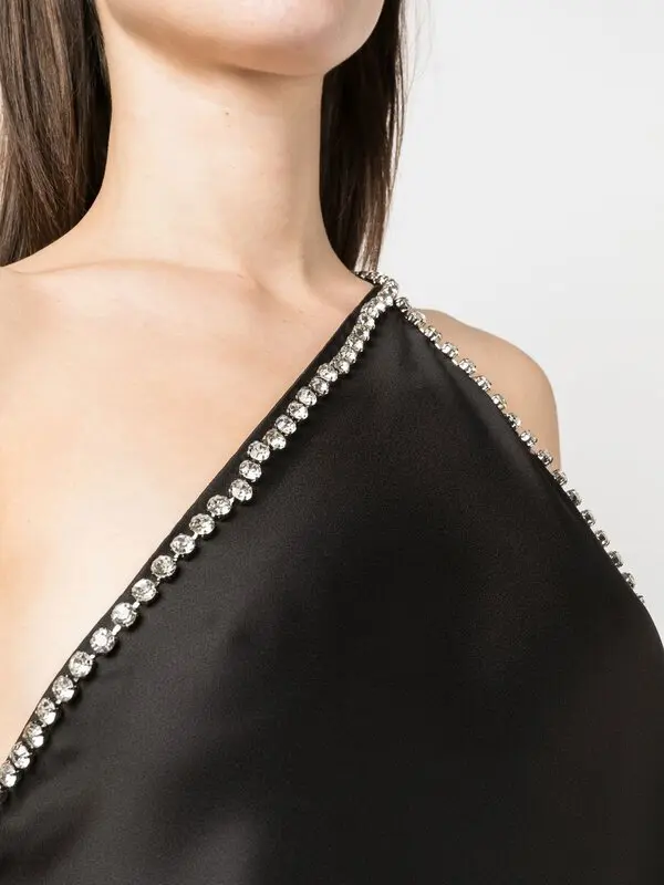 Dodo Bar Or One-shoulder Crystal Embellished Midi Dress