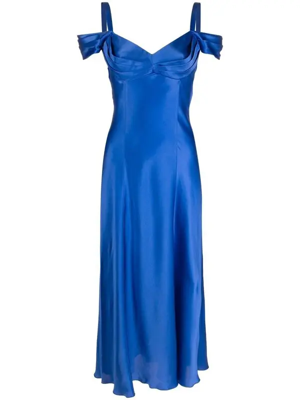Alberta Ferretti Off-the-shoulder Midi Dress