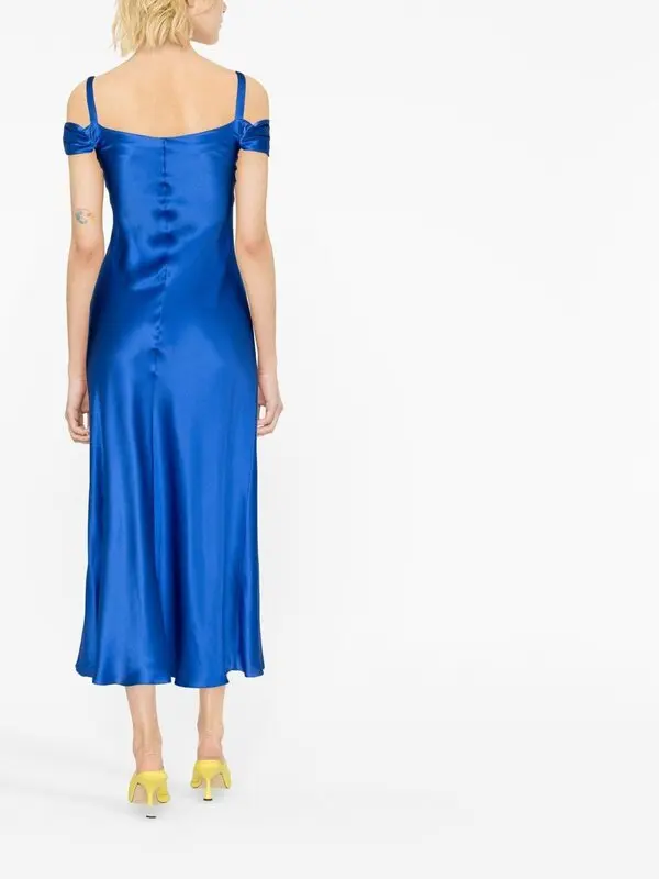 Alberta Ferretti Off-the-shoulder Midi Dress