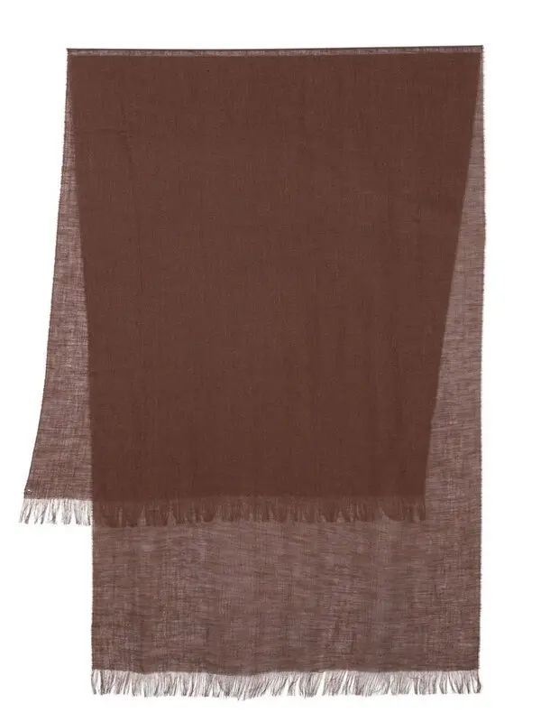 Fabiana Filippi Frayed-edge Detail Scarf - Brown
