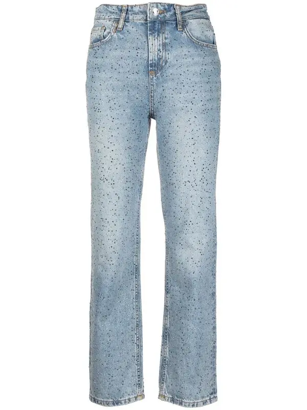 Liu Jo Rhinestone-embellished Straight-leg Jeans - Blue