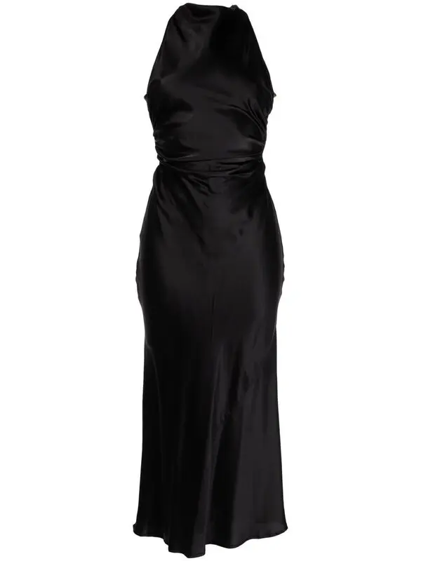 REFORMATION Casette Silk Midi Dress - Black