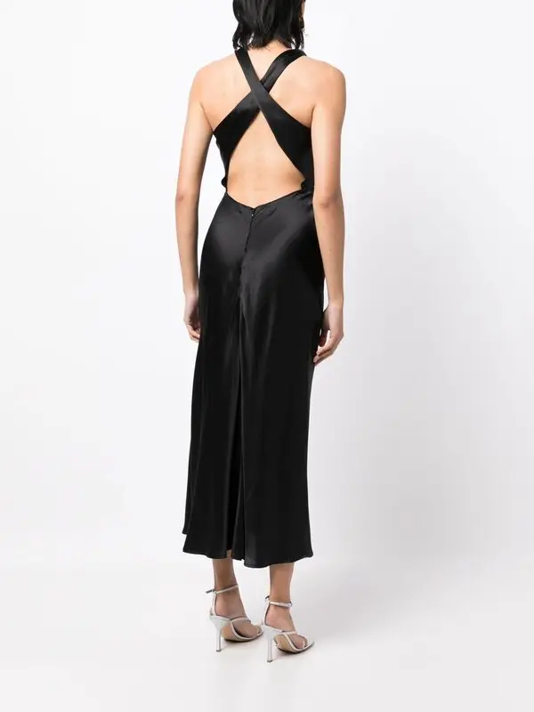 REFORMATION Casette Silk Midi Dress - Black