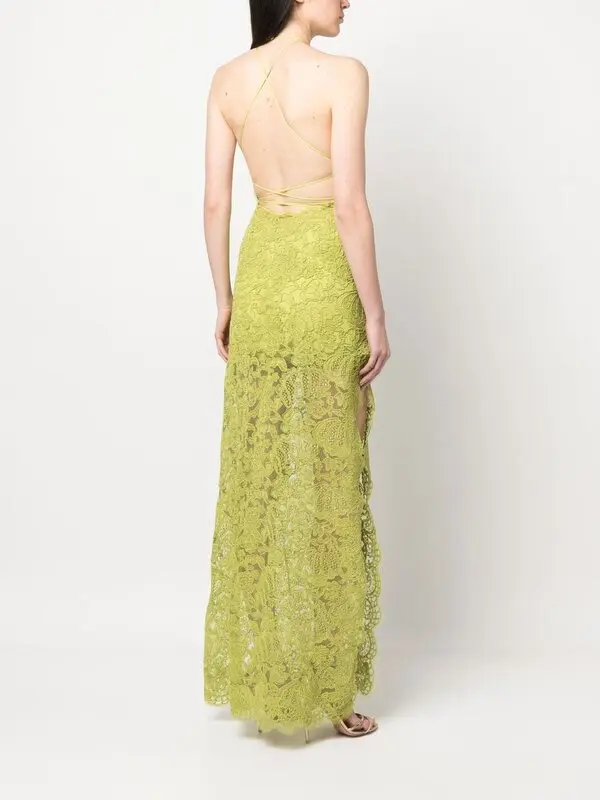 ermanno scervino green dress Ermanno Scervino Jacquard Maxi Dress