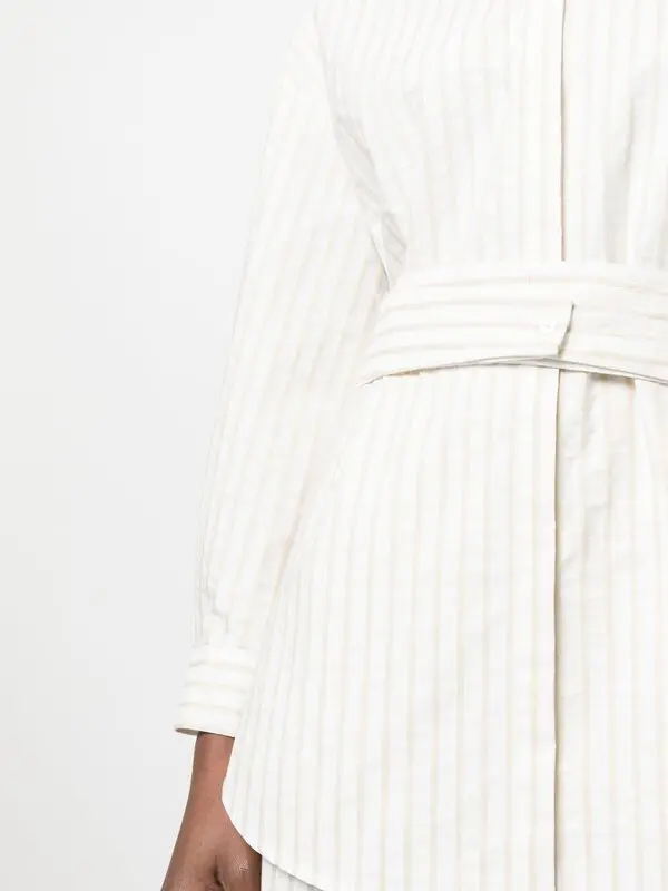 Fabiana Filippi Stripe-print Tied-waist Shirt