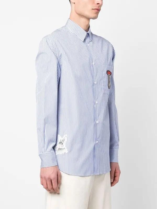 LANVIN Patch-detail Striped Shirt