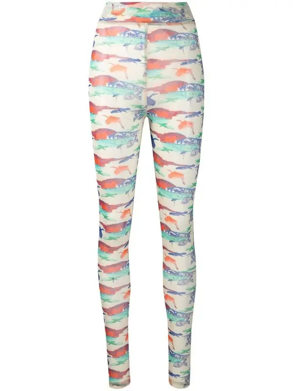Henrik Vibskov Printed Mesh Leggings - Neutrals