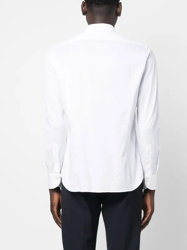 TINTORIA MATTEI 954 Spread-collar Long-sleeve Shirt - White