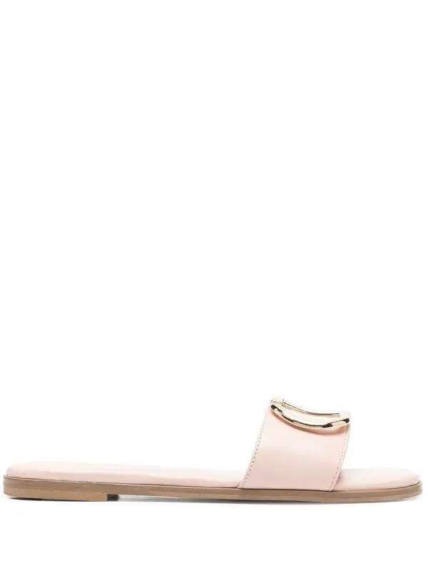 TWINSET Logo Plaque Square-toe Slides