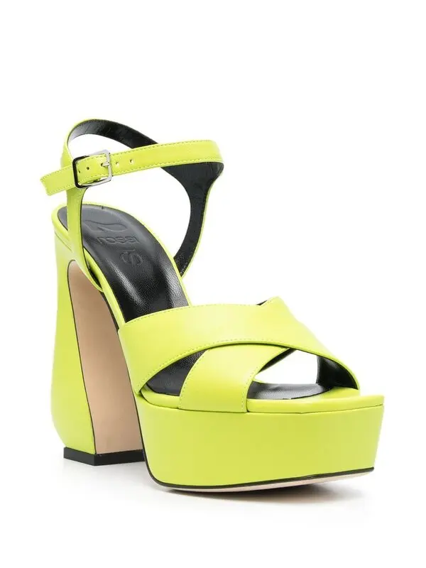 SERGIO ROSSI Sculpted-heel Sandals - Green