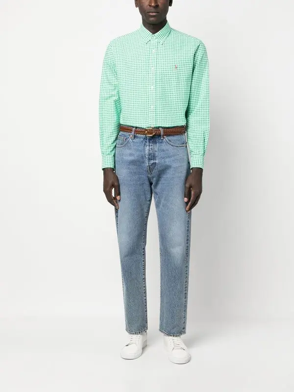 Polo Ralph Lauren Embroidered-logo Checked Shirt - Green