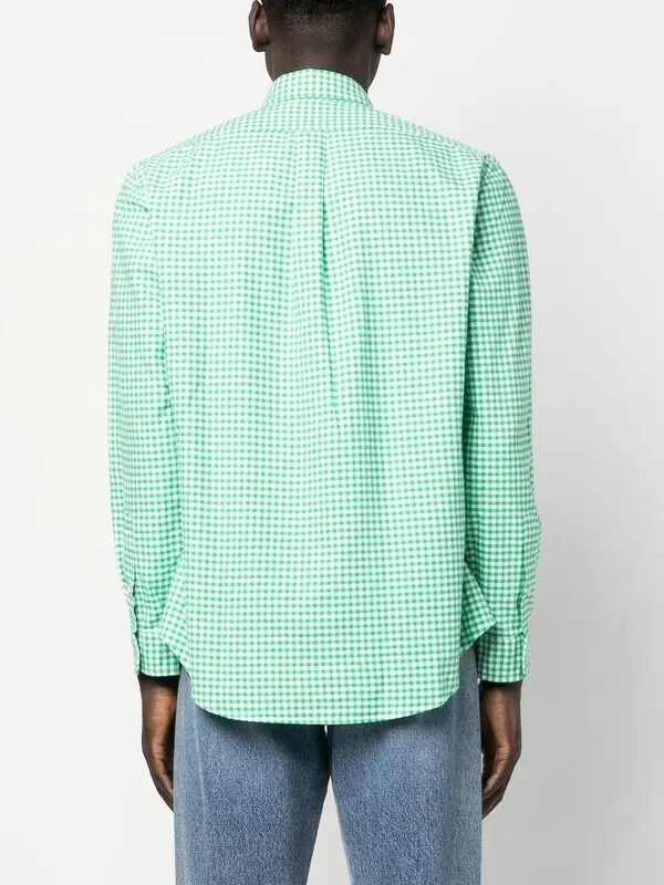 Polo Ralph Lauren Embroidered-logo Checked Shirt - Green